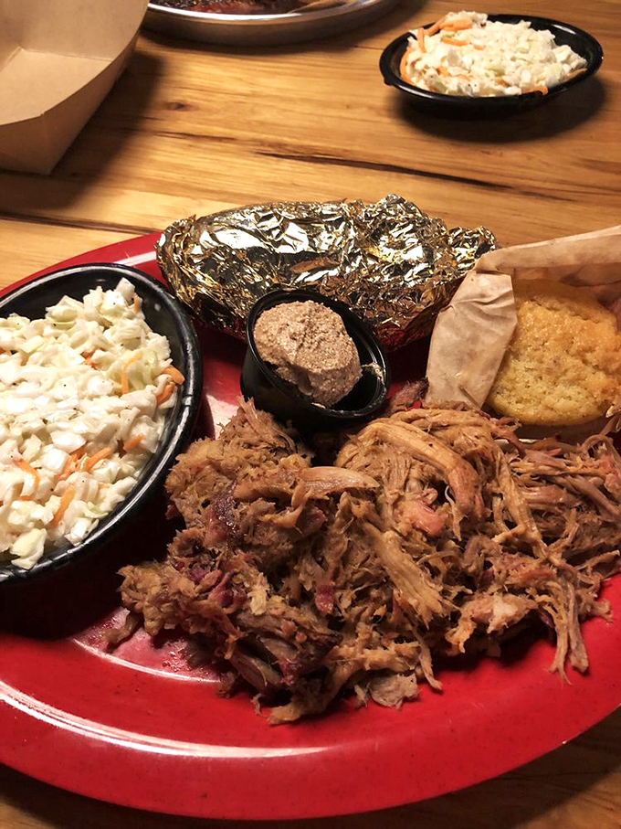 This pulled pork plate isn't just dinner&mdash;it's what happens when meat meets patience, smoke, and a pitmaster who understands the importance of both.