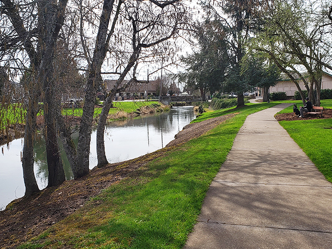 The riverside walking paths invite leisurely strolls where nature and neighborhoods coexist in peaceful harmony.