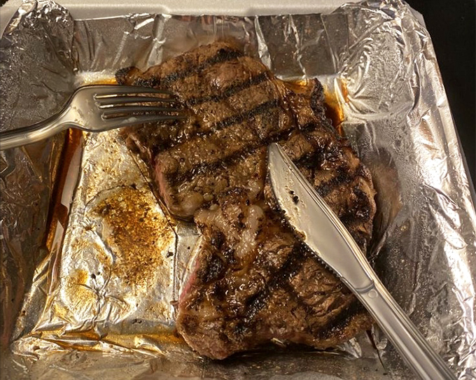 This isn't just a steak&mdash;it's a masterpiece of marbling that makes meat lovers weak in the knees. Fork and knife required, napkins strongly encouraged.