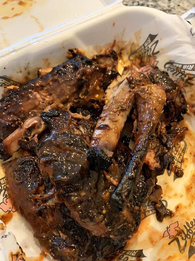 Fall-off-the-bone isn't just an expression here&mdash;it's a scientific certainty. These ribs have clearly been introduced to heat and smoke with expert precision.