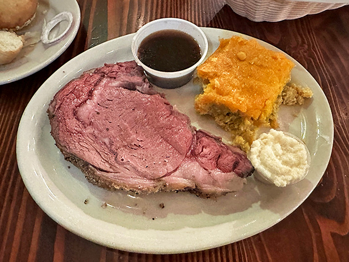 Pink perfection on a plate. This prime rib doesn't just melt in your mouth&mdash;it throws a party there, with tamale pie as the perfect plus-one.