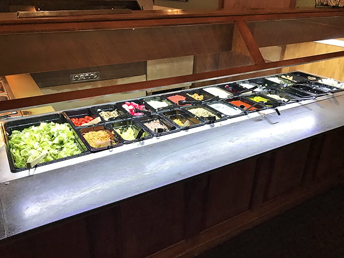 A salad bar that actually makes you want to eat vegetables. These aren't sad airport lettuce cups; this is produce with purpose. 