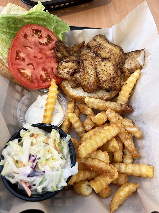 This blackened grouper sandwich isn't just lunch&mdash;it's the reason Florida invented bread. Perfectly seasoned fish with just enough char to make your taste buds stand at attention.