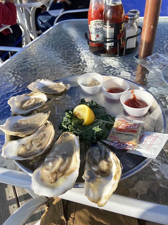 Fresh oysters glistening on ice with all the proper accoutrements&mdash;proof that being landlocked doesn't mean Vermont skimps on oceanic treasures.