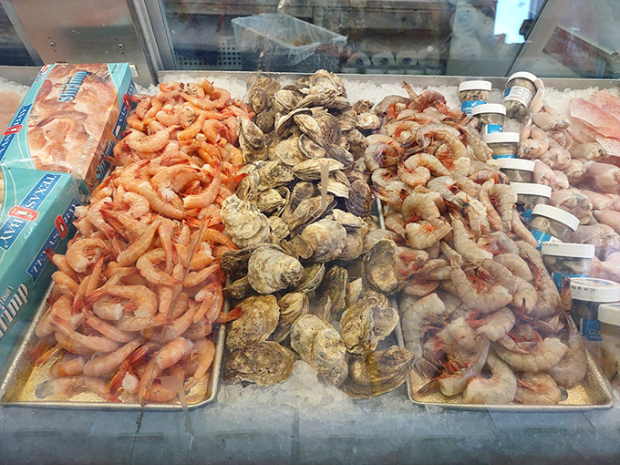 Fresh seafood displayed like jewels in a case. In Kansas City, this sight is rarer than a Chiefs fan cheering for the Raiders.