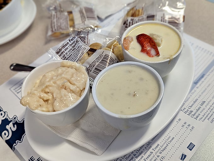 Three bowls of creamy heaven proving that soup can absolutely be the main event of any meal worth remembering.