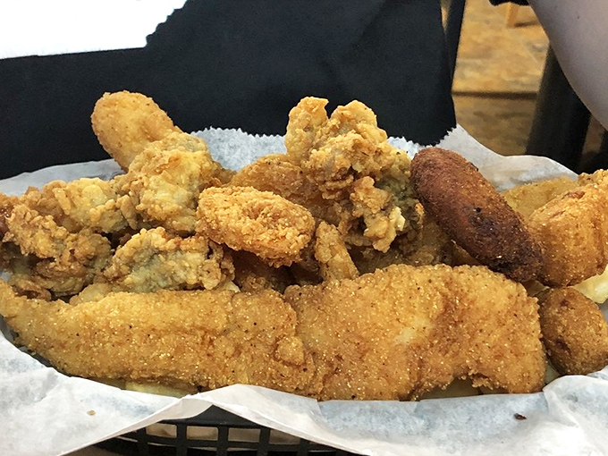 Golden-brown perfection piled high &ndash; this is what happens when someone actually cares about their cornmeal-to-fish ratio.