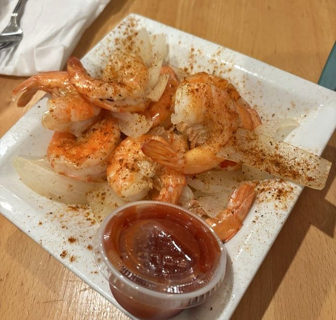 These shrimp are dressed up in Old Bay and ready to make your mouth very, very happy.