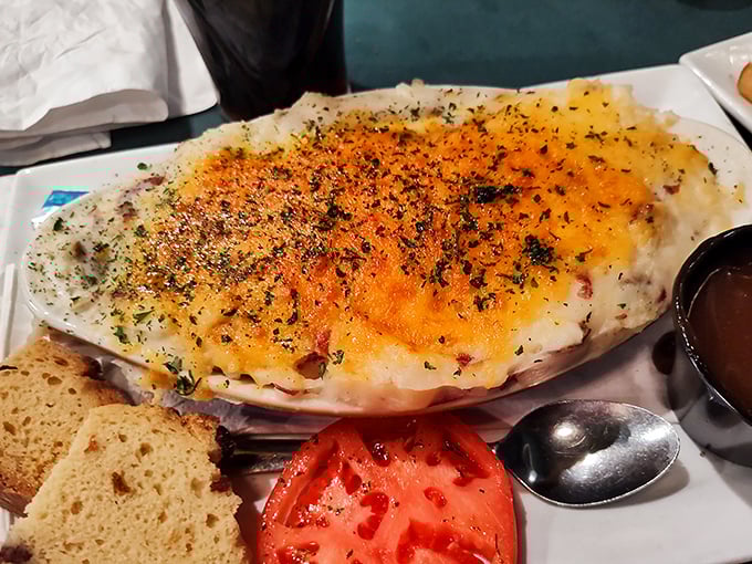 Behold the star attraction: Shepherd's Pie crowned with golden-brown Irish cheddar mashed potatoes that would make any Dublin grandmother nod in approval.