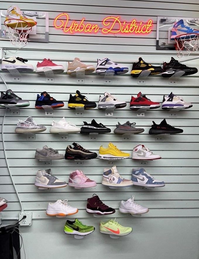 Sneakerheads, rejoice! The "Urban District" display offers everything from Air Jordans to Yeezys without requiring a second mortgage.