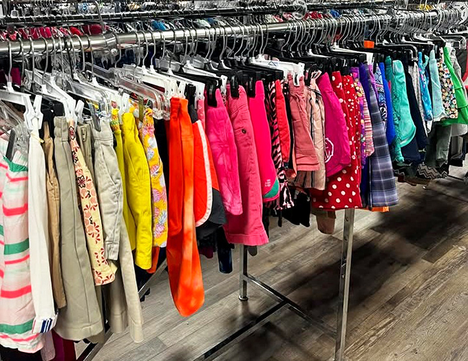 A splash of color brightens every hanger in this kids&rsquo; section, where finding the perfect pair of shorts is as fun as dressing up for summer adventures.