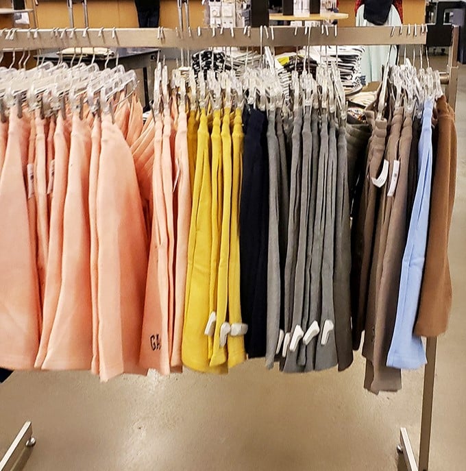 The rainbow of shorts says "summer" while your wallet whispers "thank you." From salmon pink to mustard yellow, your legs have options.