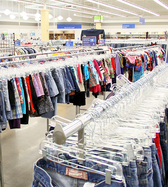 Racks upon racks of possibilities. The denim section alone could outfit every 90s sitcom character with enough left over for the reunion special.