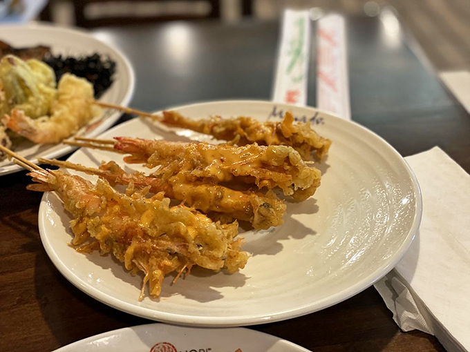 Golden-fried shrimp tempura that shatters with each bite, proving that sometimes the best things in life are battered.