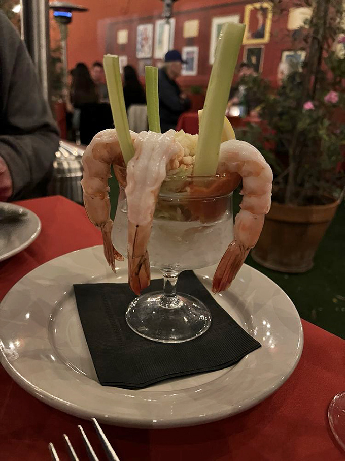 Shrimp cocktail standing at attention like the Rockettes, but tastier and requiring far less rehearsal time.