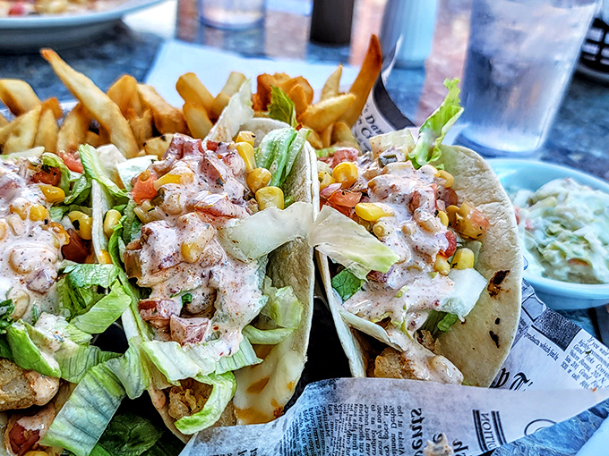 These aren't just shrimp tacos&mdash;they're life-changing experiences wrapped in tortillas. Fresh seafood, crisp veggies, and that sauce you'll dream about.