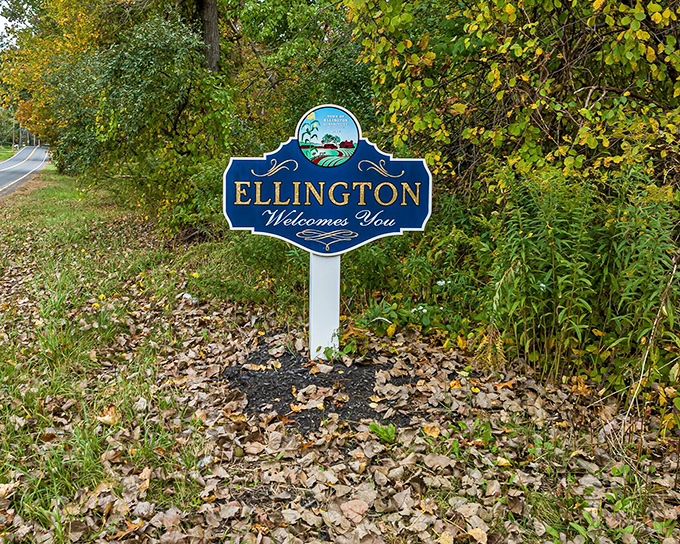 Ellington Welcomes You &ndash; a sign that might as well add "and your retirement savings will thank you too" compared to those coastal Connecticut towns.