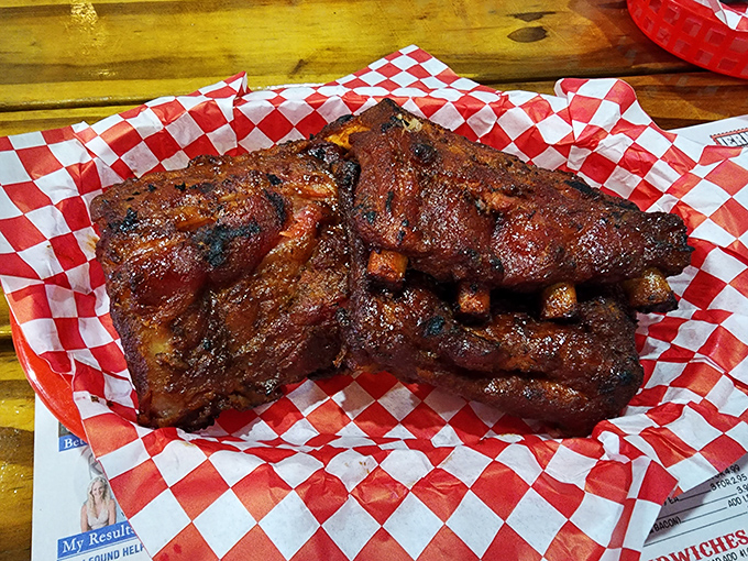 These ribs don't just fall off the bone&mdash;they practically leap into your mouth. The bark alone would make a vegetarian question their life choices.