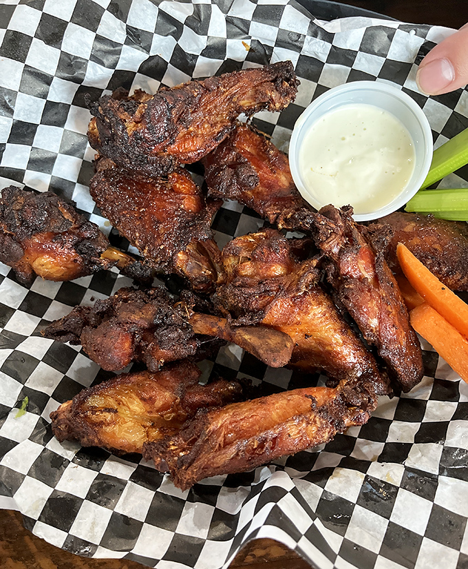 Smoke rings and flavor dreams. These wings aren't just cooked, they're coaxed to perfection through a slow-smoking process that's worth every minute.