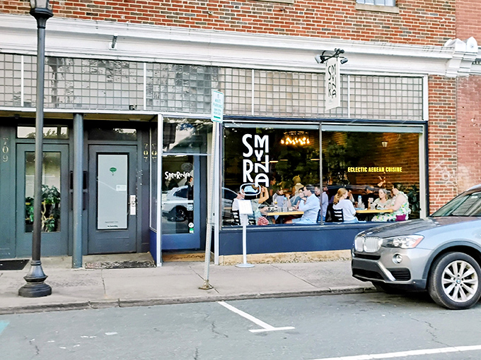 At Smyrna, floor-to-ceiling windows invite passersby to witness the convivial magic happening inside &ndash; where "eclectic shared cuisine" isn't just a phrase, but a philosophy.