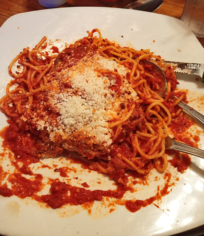 Spaghetti Bolognese that makes you question every other version you've ever had—the proper ratio of sauce to pasta is practically a mathematical miracle.