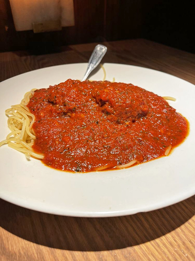 Behold the spaghetti that launched a thousand road trips – simple, stunning, and absolutely worth the drive to St. Paul.