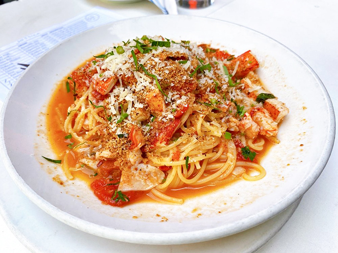 Thin strands of pasta swimming in buttery lobster glory&mdash;this is what carb-loading for a marathon should actually look like.