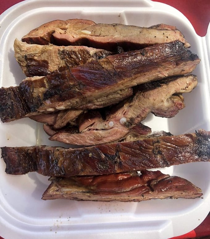 These St. Louis ribs don't just fall off the bone &ndash; they practically leap into your mouth with a perfect bark that's worth the trip alone.