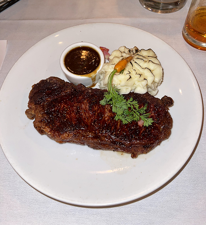 A perfectly seared steak that doesn't need fancy introductions&mdash;just a moment of silent appreciation before the first heavenly bite.