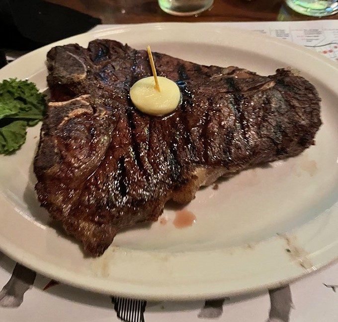 Behold the T-bone in its natural habitat &ndash; gloriously charred exterior, perfectly pink interior, and a pat of butter melting like a summer snowflake.