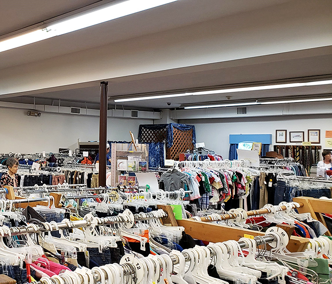 Treasure hunters in their natural habitat, navigating the clothing seas with practiced eyes. The thrill of the hunt is written on every face.