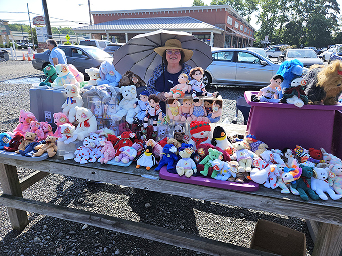 Stuffed animal nirvana! One person's decluttering mission becomes another's chance to adopt a plush army that requires no feeding.