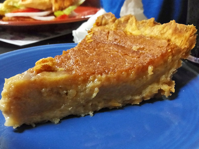 Behold Indiana's crown jewel: sugar cream pie in all its glory. That caramelized top gives way to silky custard beneath&mdash;a sweet revelation worth crossing county lines for.