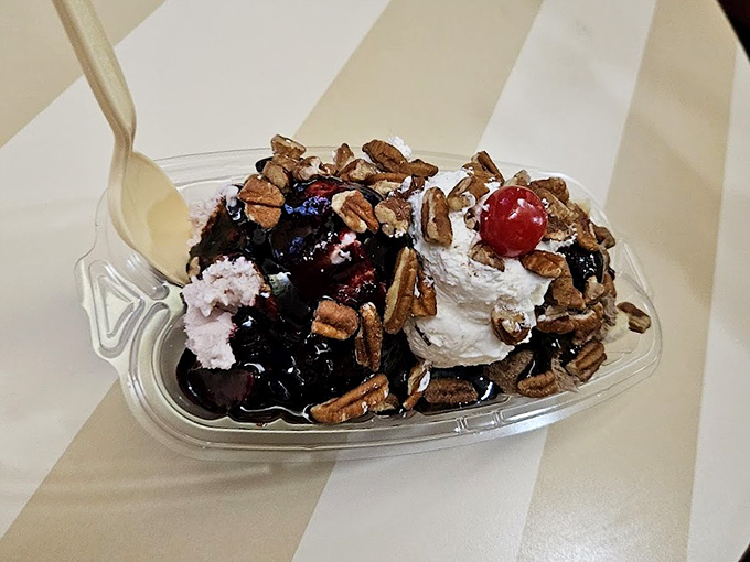 A turtle sundae that makes you question why we bother with main courses&mdash;pecans, hot fudge, and whipped cream in perfect harmony.