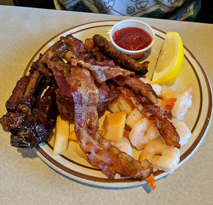 The seafood platter that answers the eternal question: "Can you get good seafood in Idaho?" with a resounding "You betcha!"
