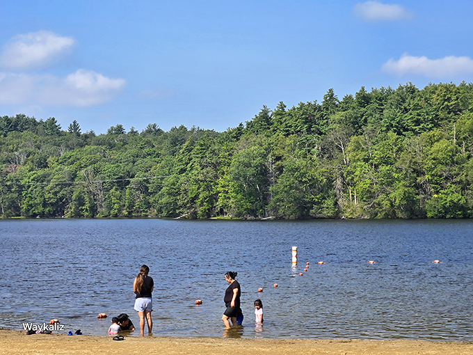 Burr Pond's beach offers summer swimming without the saltwater sting or parking wars of coastal Connecticut.
