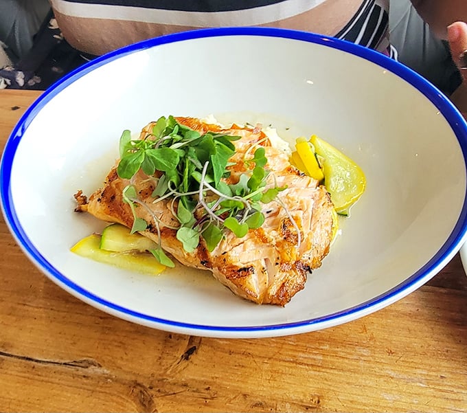 This perfectly seared swordfish isn't just dinner; it's edible sunshine with a side of coastal bliss.