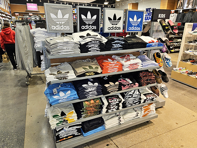 Adidas displays their iconic three stripes like modern art &ndash; if art made you want to suddenly take up jogging.