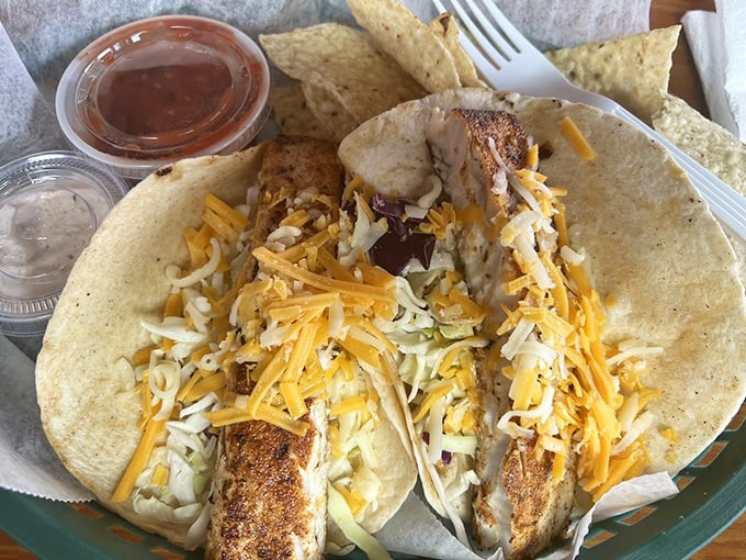Blackened fish tacos that make you pause mid-bite to stare at them in disbelief. That moment when food transcends into a religious experience.