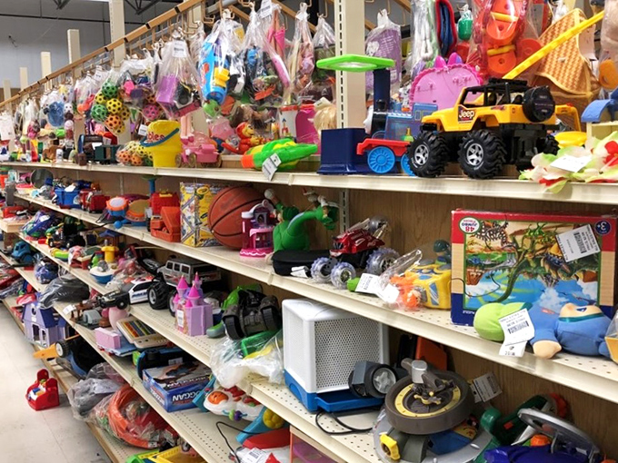 Childhood nostalgia by the shelf-full! These toys might have lost their first homes, but they haven't lost their magic.