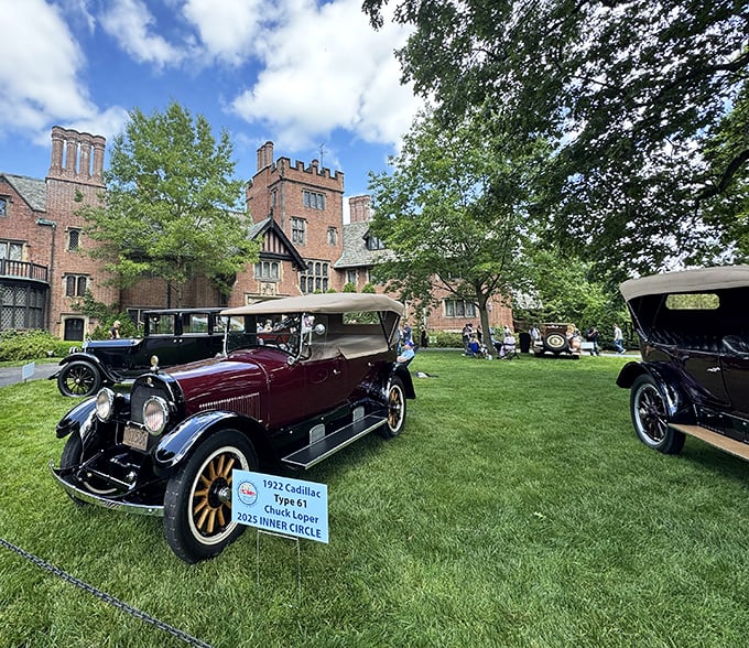 Classic cars grace the lawn during special events, proving that Stan Hywet appreciates beauty that moves as well as beauty that stays perfectly still.