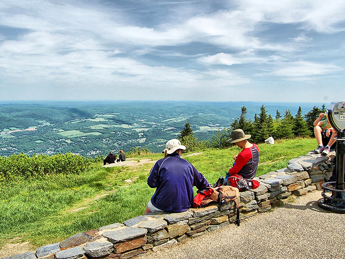 Mountaintop contemplation: where the views are as expansive as your suddenly insignificant to-do list.