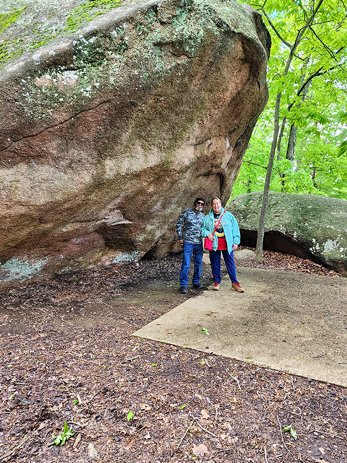 Nothing quite puts life in perspective like standing next to a rock that's been chilling since before dinosaurs roamed Earth.