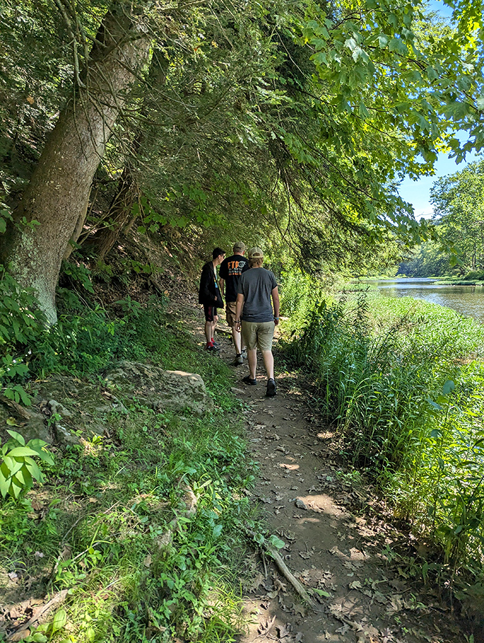 The trail less traveled often leads to the best conversations. These narrow paths along the creek invite exploration and reconnection.