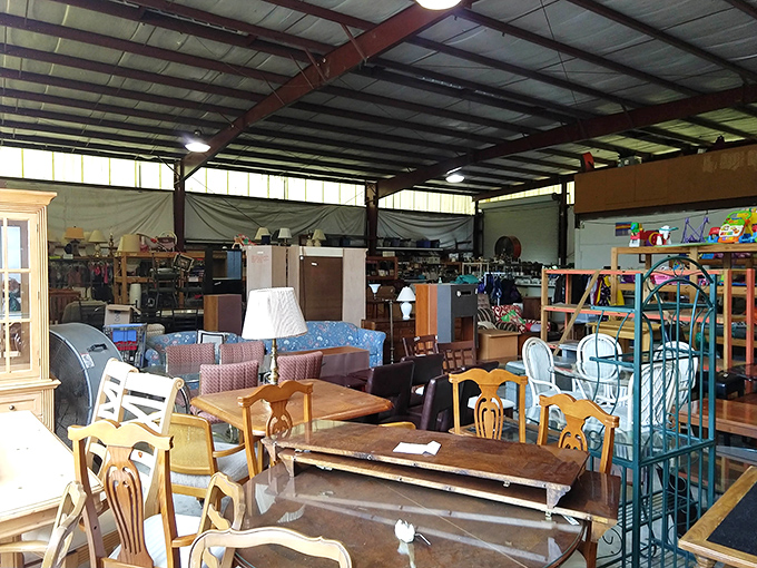 The furniture section could furnish a small village. From mid-century treasures to yesterday's cast-offs, every piece waits for its perfect match.