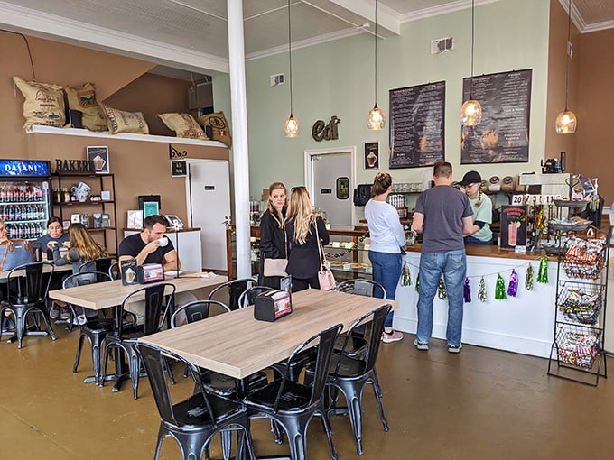 Inside this cozy caf&eacute;, locals linger over coffee and conversation, proving the best social networks don't require Wi-Fi.