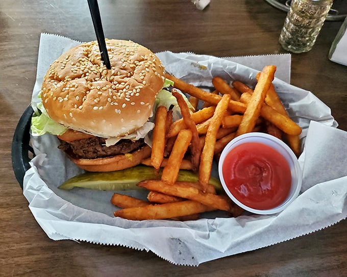 A proper burger doesn't pose for Instagram &ndash; it demands your full attention and both hands. This masterpiece is why napkins were invented.