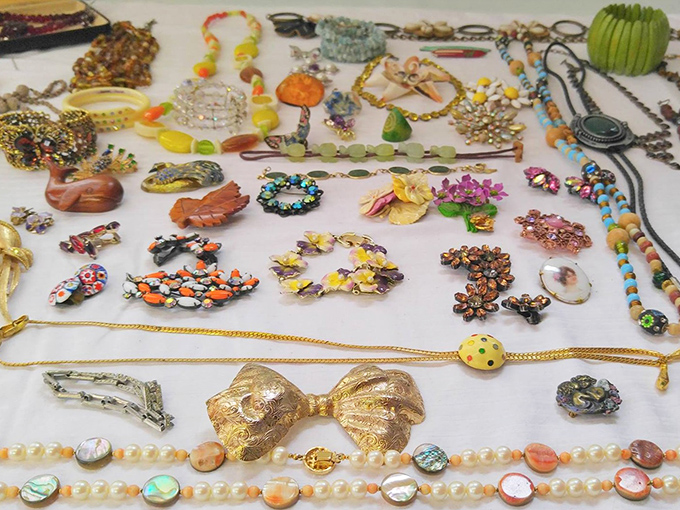 Jewelry that tells stories&mdash;from vintage brooches to beaded necklaces. Each piece waiting for its next chapter, like supporting characters in search of their next plot line.