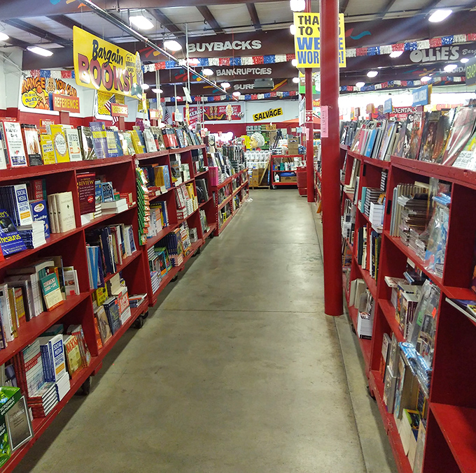 Book lovers, prepare to lose track of time! Red shelves packed with literary treasures at prices that make bibliophiles weak in the knees.