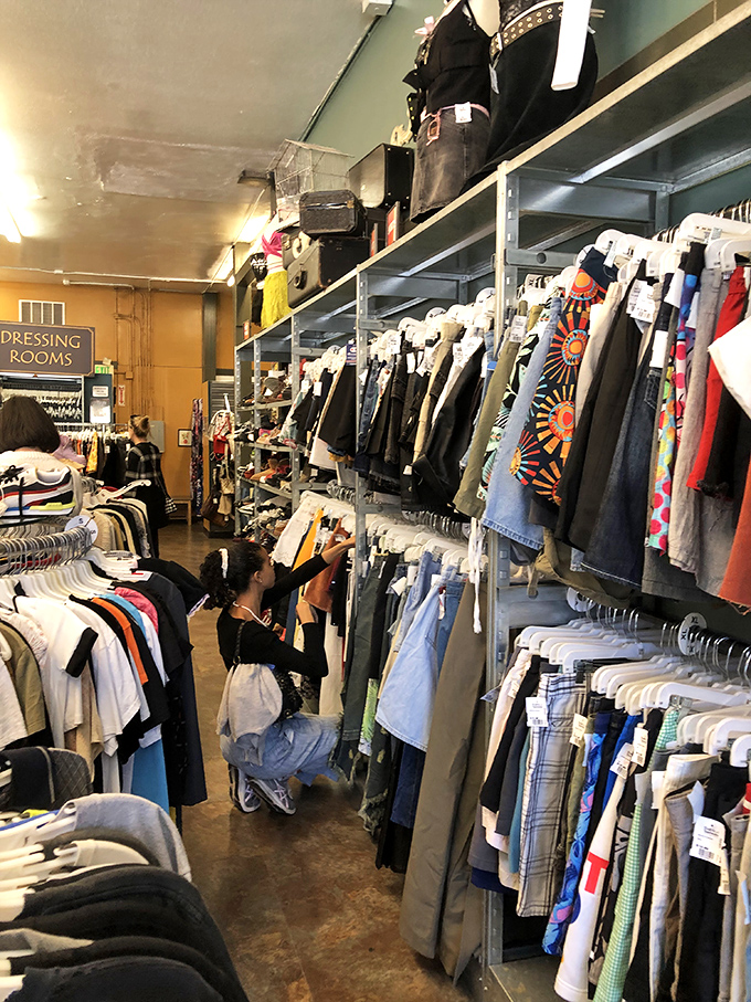The apparel section is organized chaos at its finest&mdash;where vintage Levi's might share rack space with yesterday's designer splurges.